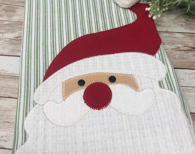 Christmas Santa Design Motif Embroidery& Applique Embellished Kitchen ...