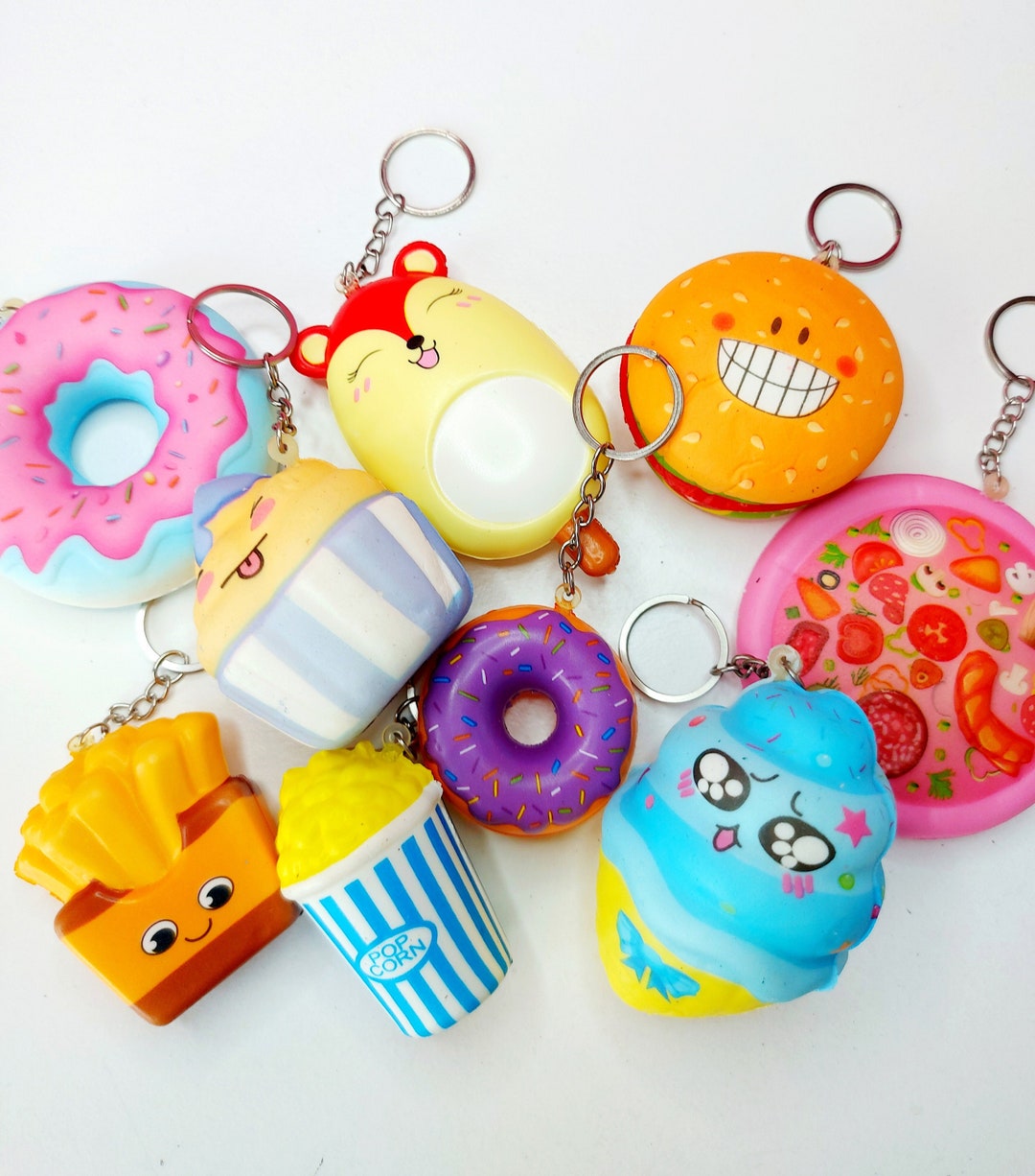 Squishy Keychains Slowrising Squishy Fidget Toy for Kids Adults Sensory ...