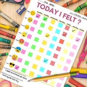 Kids Mood Tracker Children Feeling Kids Mental Health Children - Etsy