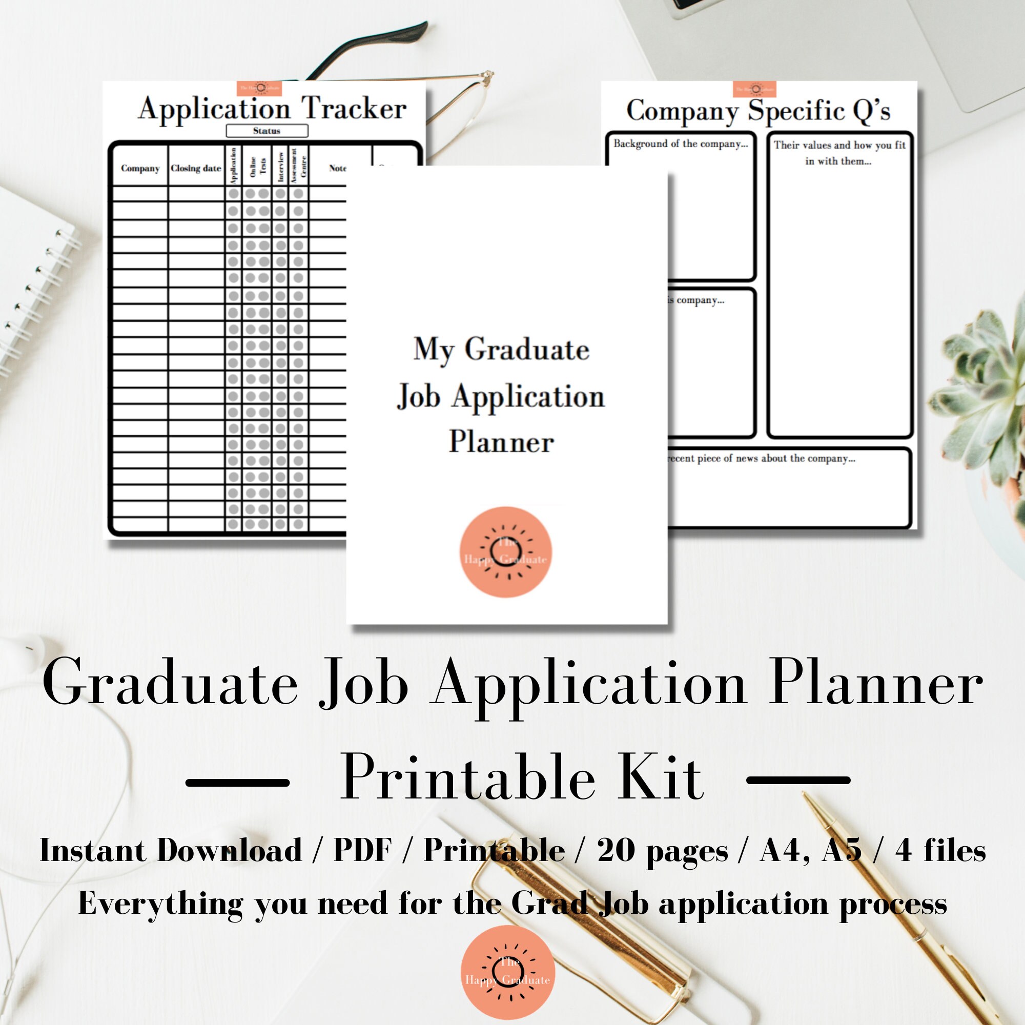 Graduate Job Application Planner Printable Kit Graduate - Etsy UK