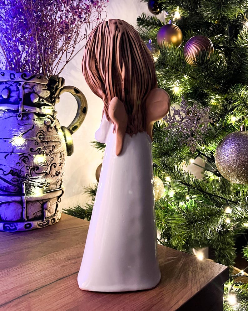 Standing Medium Ceramic Angel Sculptures | Minimalistic Handmade ...