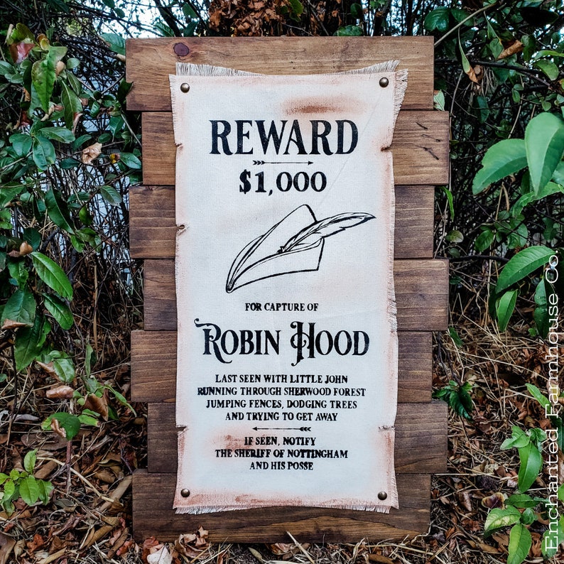 Reward Robin Hood Inspired Rustic Sign - Etsy