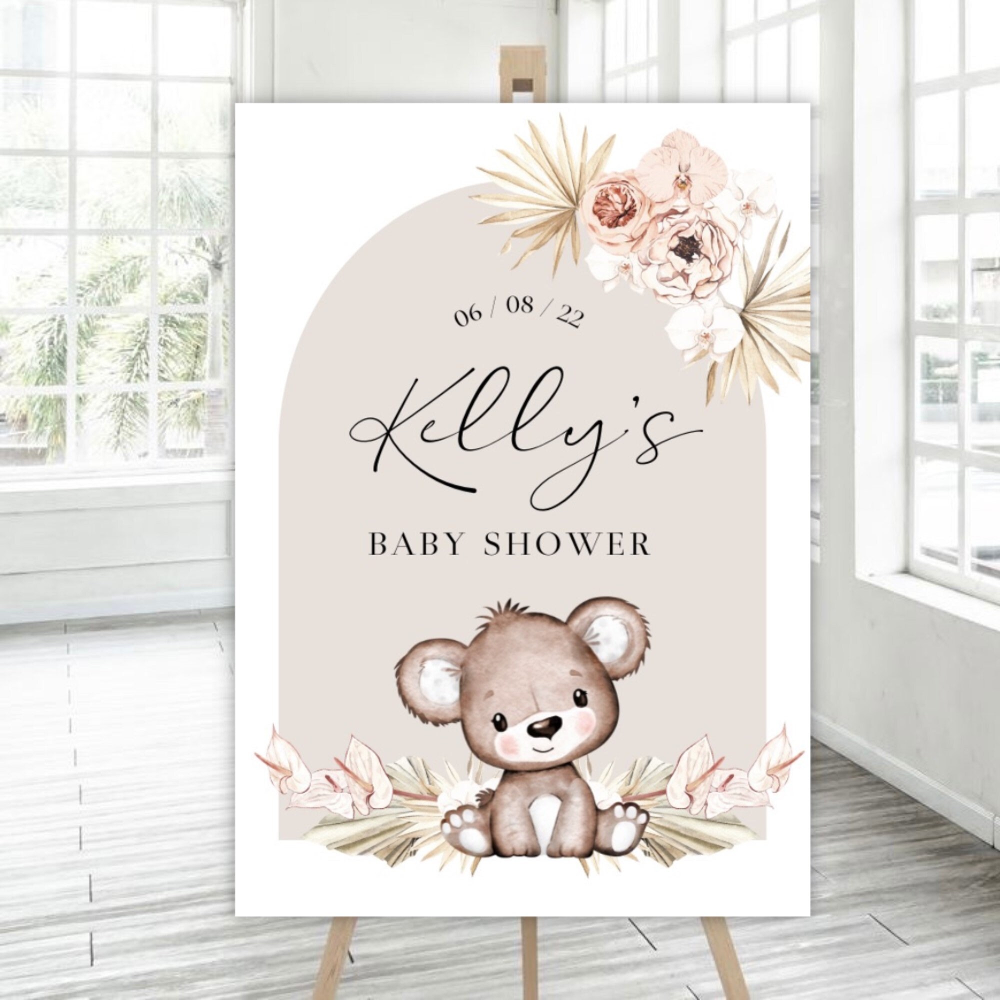 Teddy Bear Baby Shower Sign Beige Baby Shower Decorations - Etsy UK