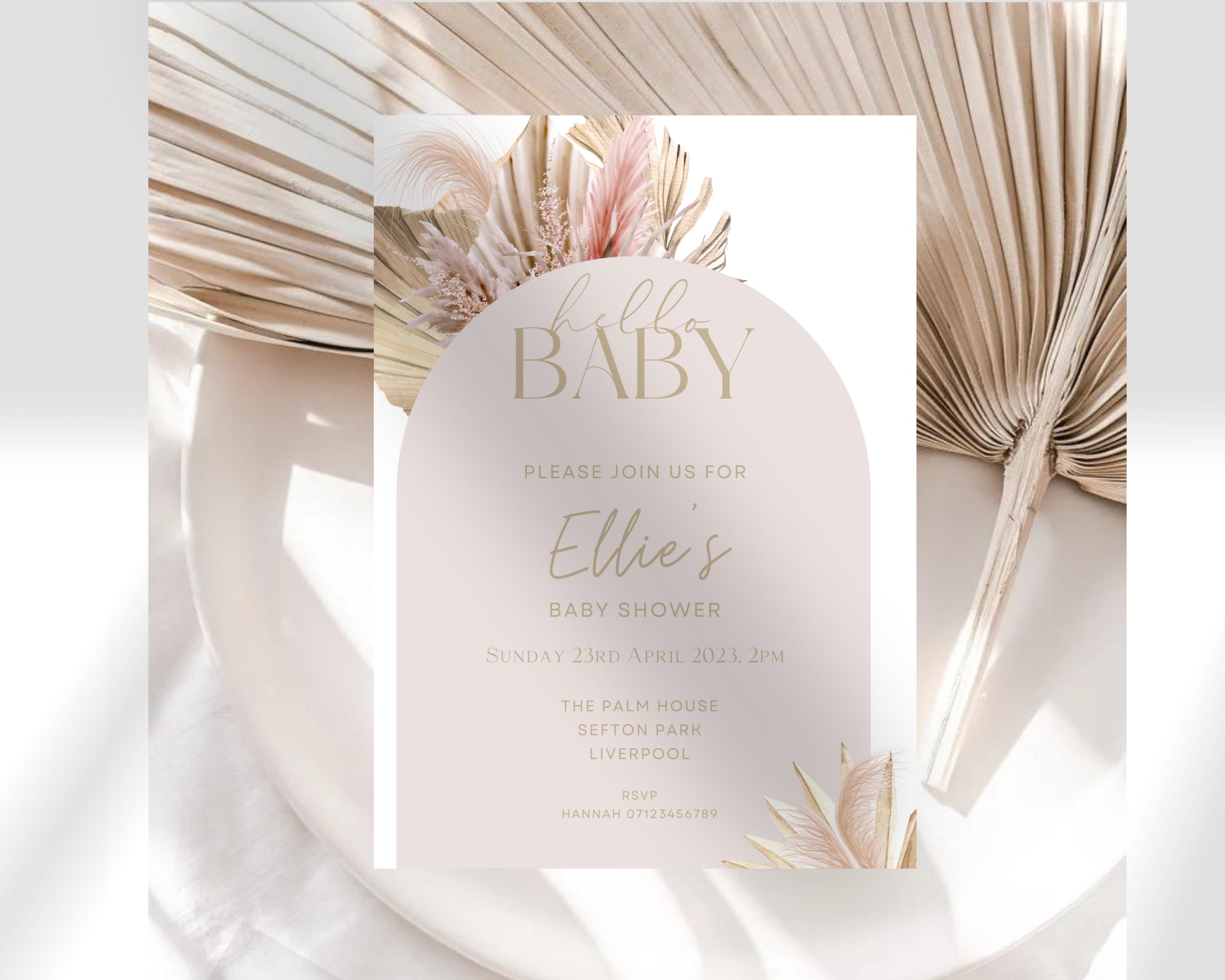 Boho Baby Shower Invitation DIGITAL DOWNLOAD Invitation - Etsy