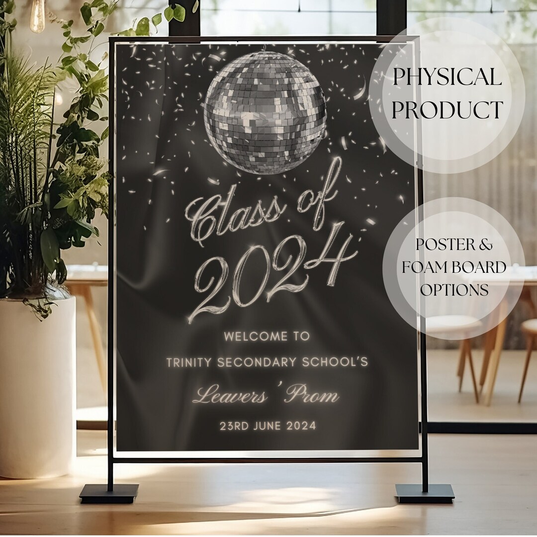 Prom Party Sign, Welcome to Prom Entrance Sign, Class of 2024 Prom ...