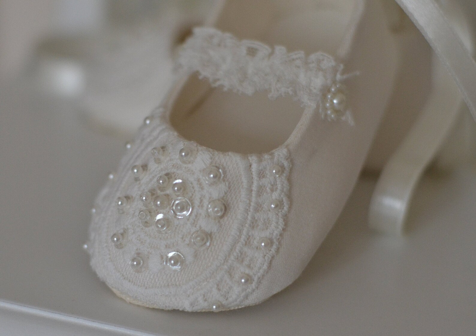 Ivory Christening Shoes. Baptismal Booties Baby Girls - Etsy