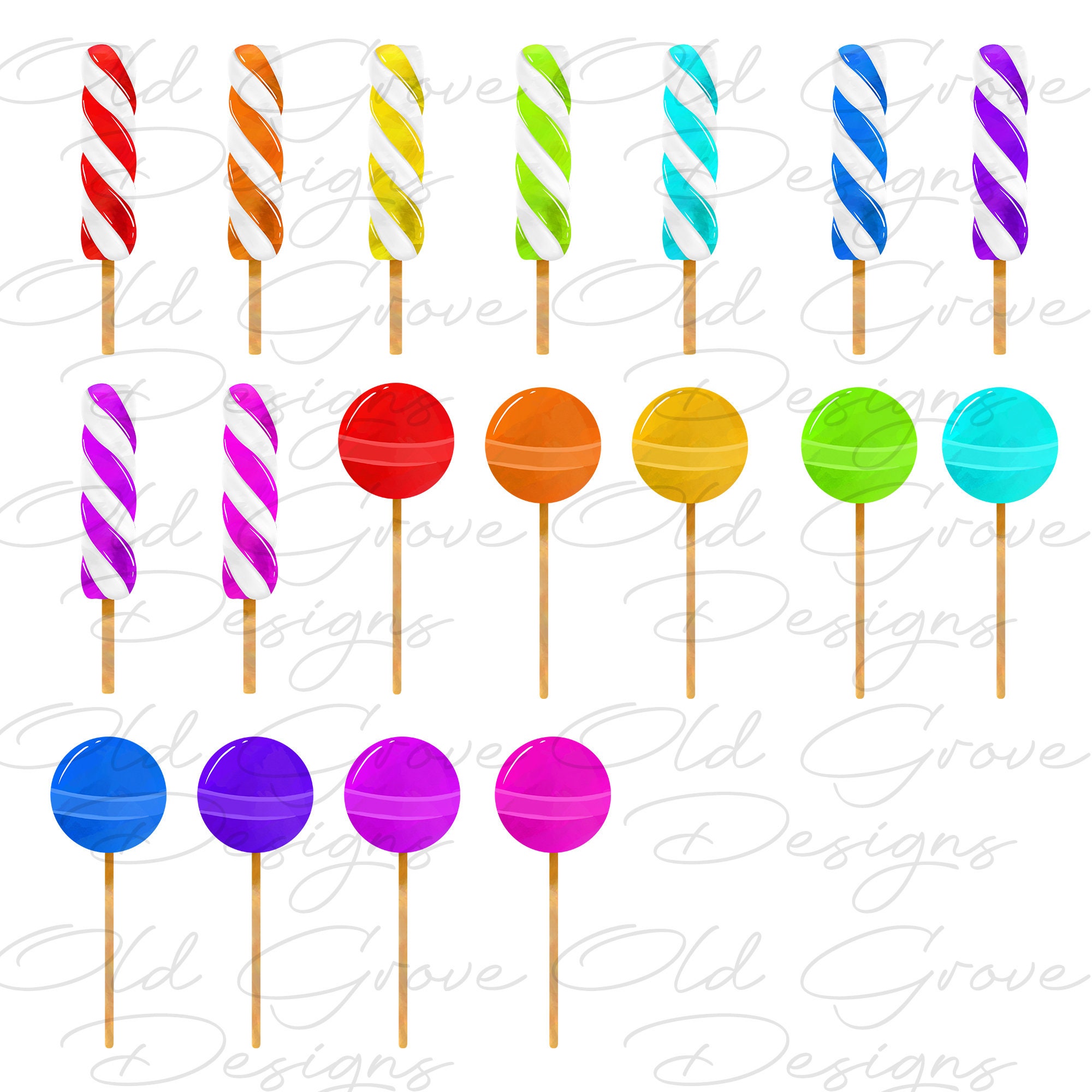 Lollipop Clipart, Candy Clipart, Rainbow Candy Candies Clipart PNG ...