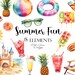 Summer Fun Clipart, Summer Clipart, Watercolor Clipart PNG Bundle, Pool ...