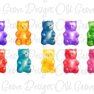 Gummy Bears Clipart, Candy Clipart, Watercolor Clipart PNG Bundle ...