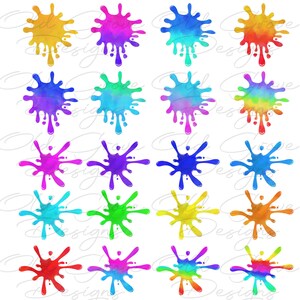 Splatter Clipart, Splats Clipart, Paint Splatter Clipart PNG Bundle ...