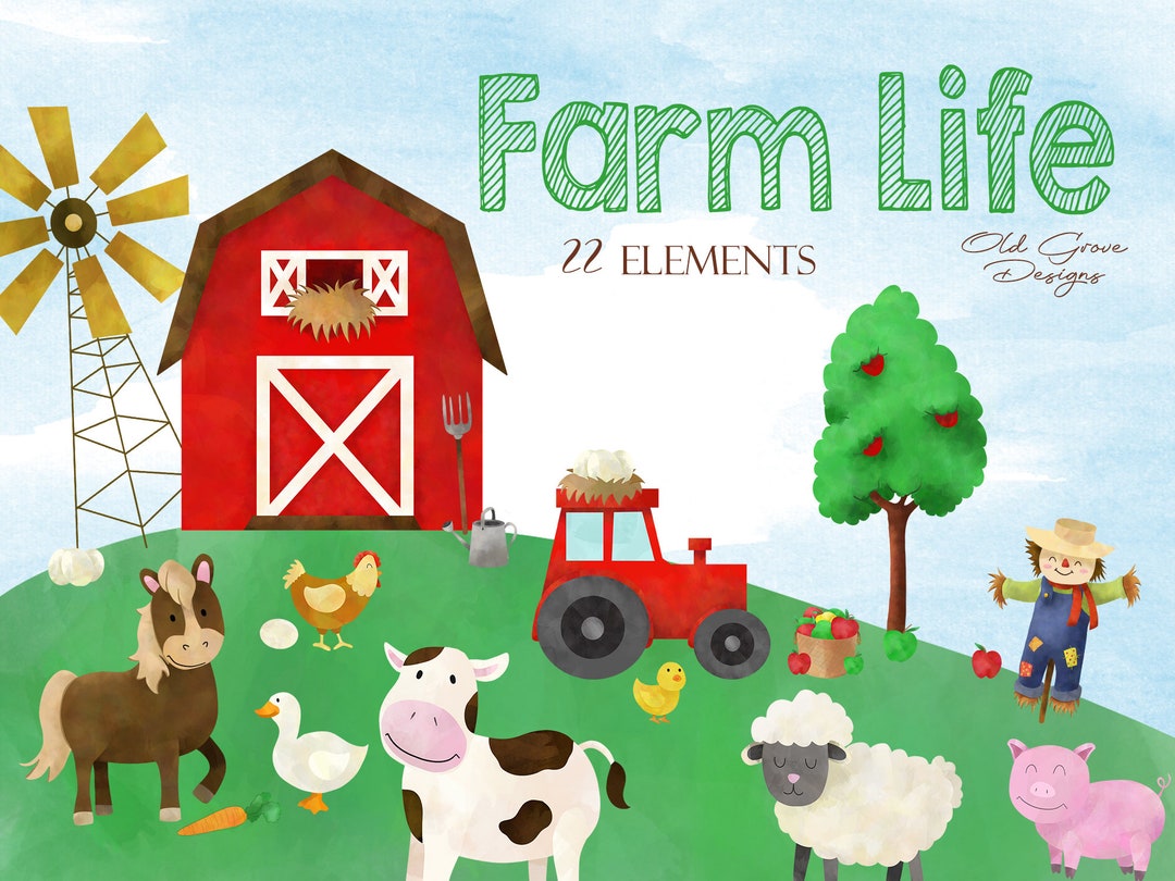 Farm Clipart Download, Farm Animals Clipart, Farm Life Clipart, Barn ...