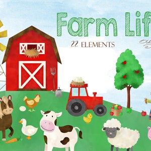Farm Clipart Download, Farm Animals Clipart, Farm Life Clipart, Barn ...