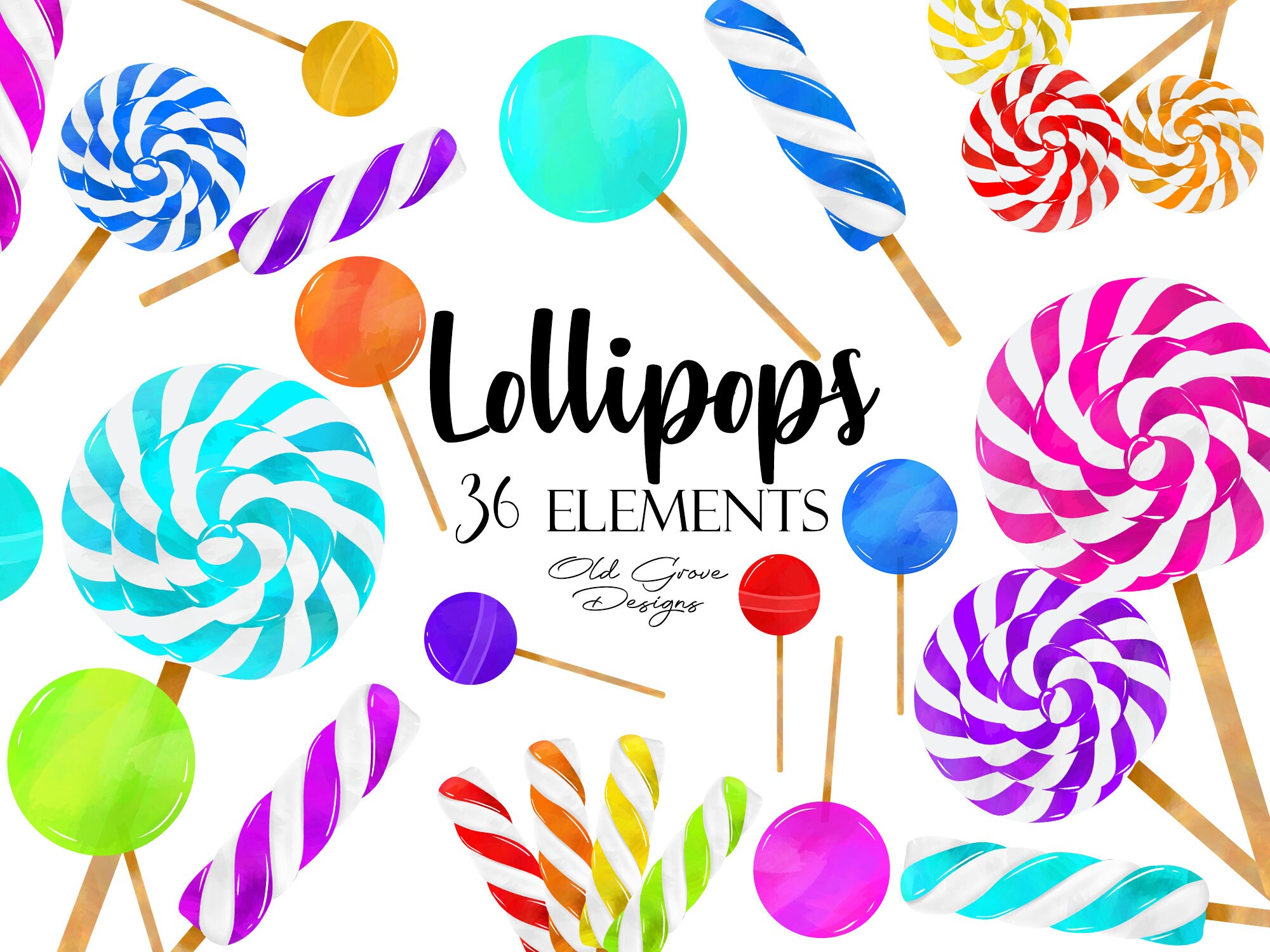Lollipop Clipart, Candy Clipart, Rainbow Candy Candies Clipart PNG ...