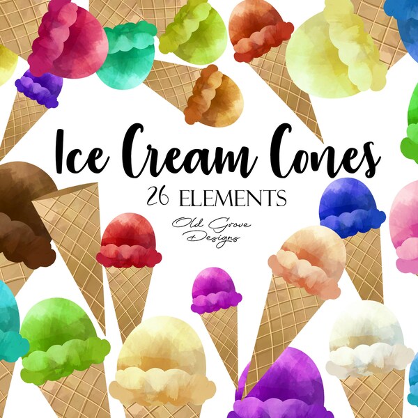 Ice Cream Clipart - Etsy