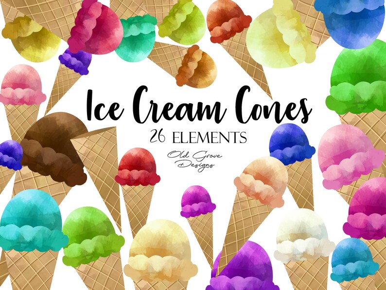 Ice Cream Clipart, Summer Clipart, Sweet Treat Ice Cream Clip Art, Ice ...