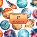 17 Watercolor Planet Clipart Bundle, Solar System Clipart PNG ...