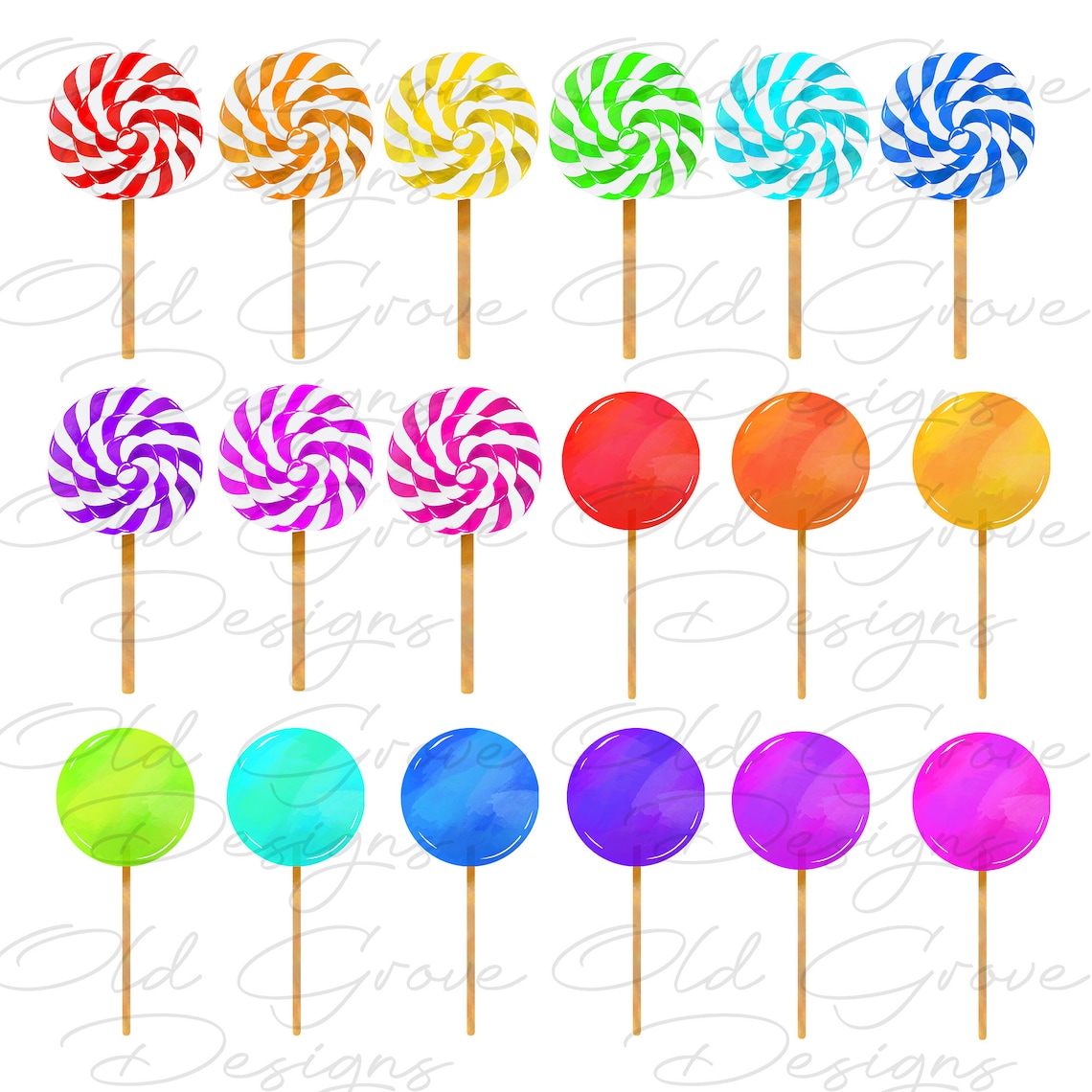 Lollipop Clipart, Candy Clipart, Rainbow Candy Candies Clipart PNG ...