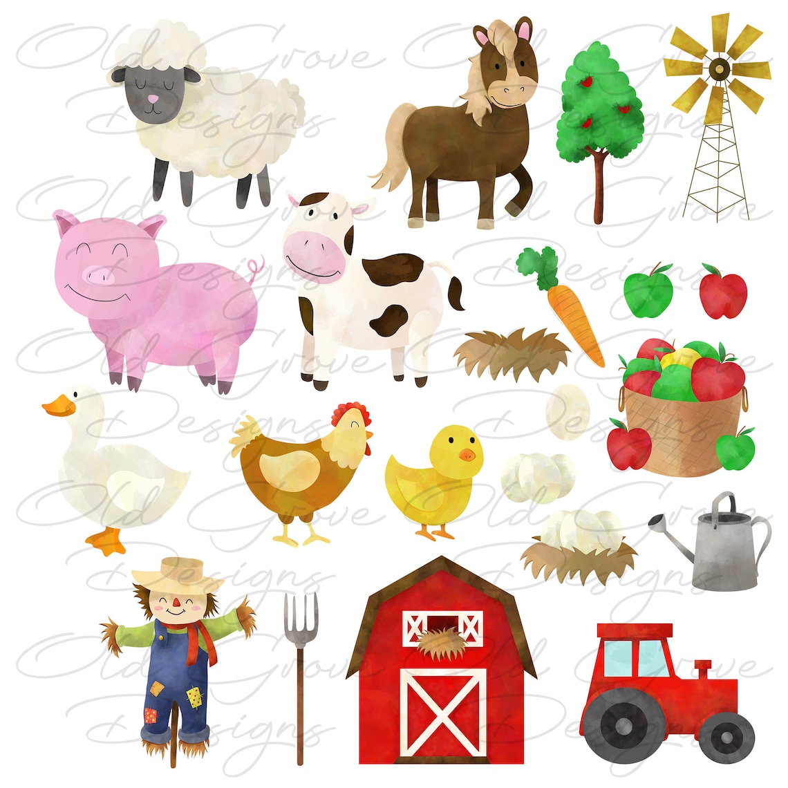 Farm Clipart Download, Farm Animals Clipart, Farm Life Clipart, Barn ...