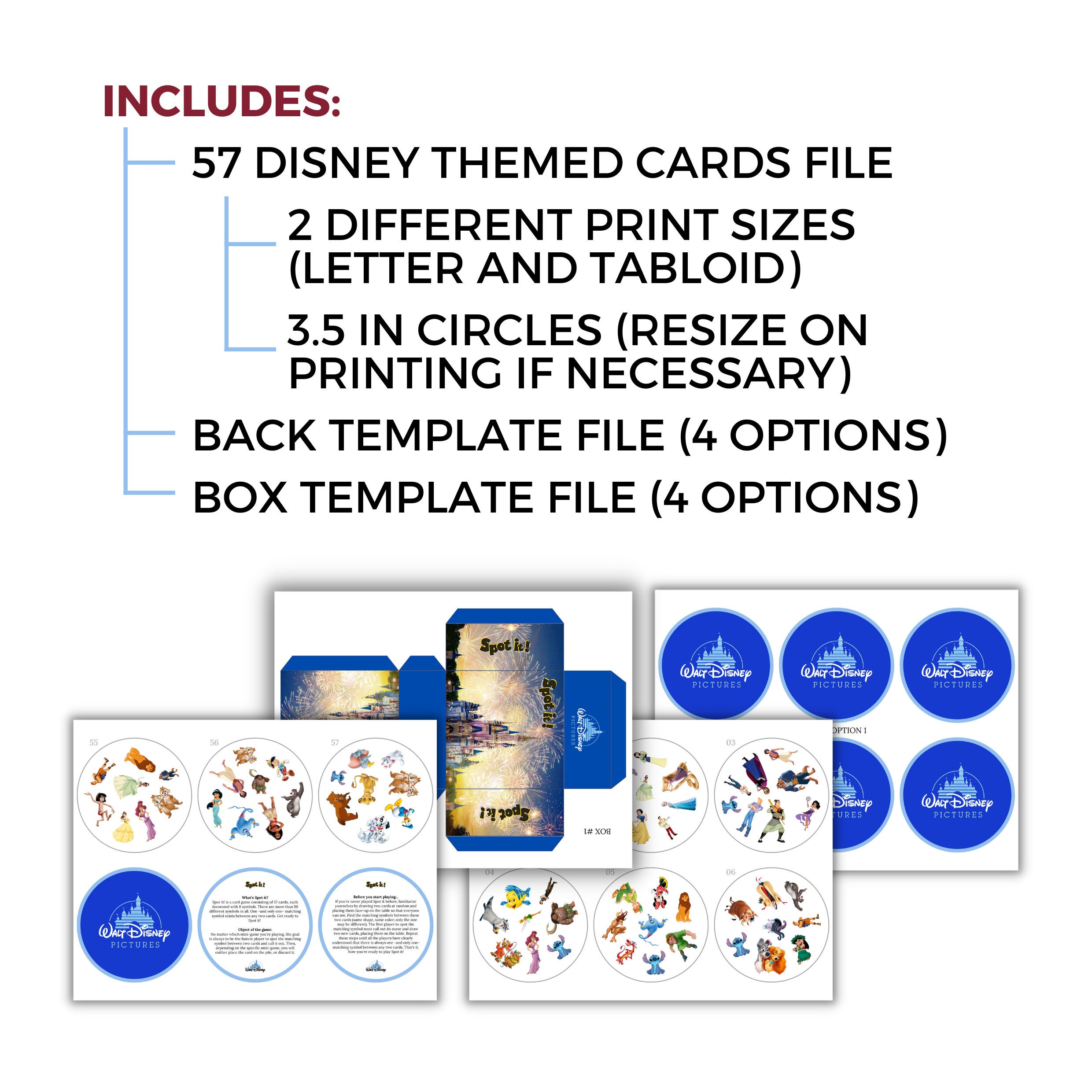 Magic Spot It / Dobble Card Game (PRINTABLE Pdf File - 57 Cards) - Etsy