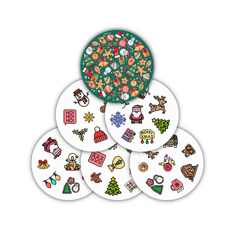 CHRISTMAS X-MAS Spot It / Dobble Card Game (PRINTABLE Pdf File - 57 ...