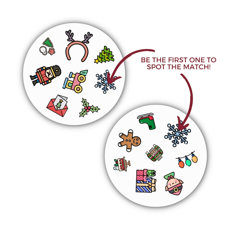 CHRISTMAS X-MAS Spot It / Dobble Card Game (PRINTABLE Pdf File - 57 ...