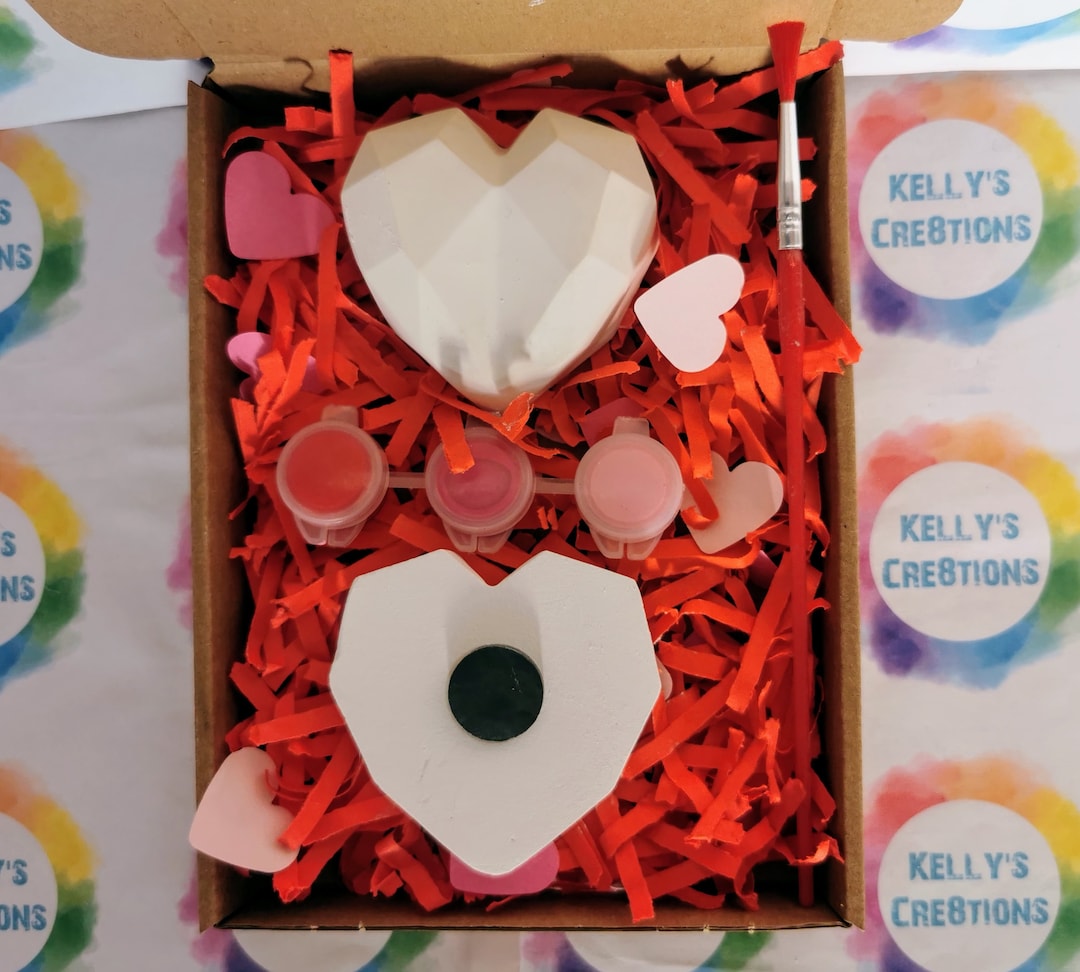 Paint Your Own Love Heart Magnet Set. Valentine's Day Gift Box Set for ...