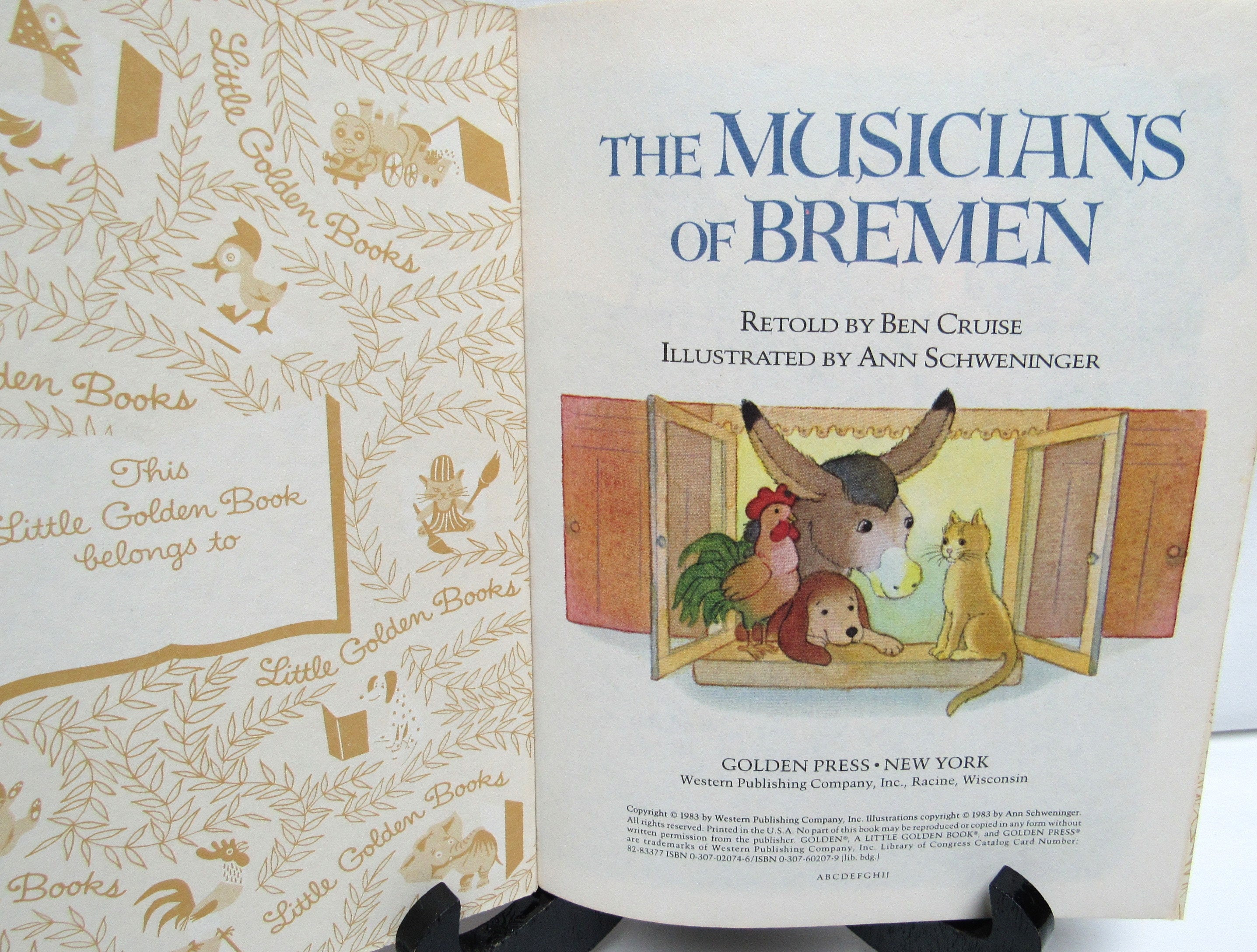 Vintage Sweet the MUSICIANS of BREMEN Little Golden Book 1983 ...