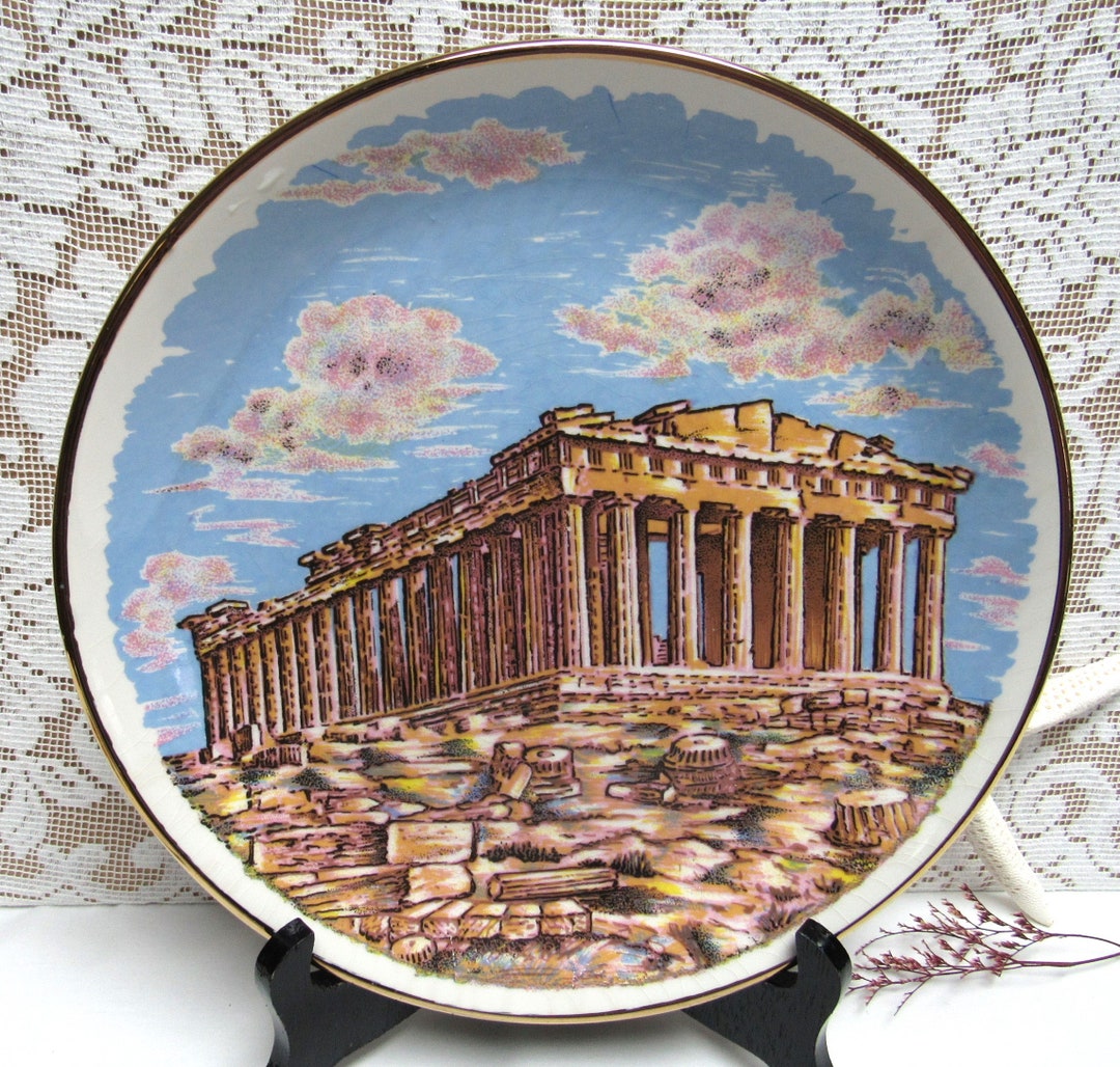 Vintage Souvenir Plate ACROPOLIS PARTHENON Keramikos Ceramic Made in ...