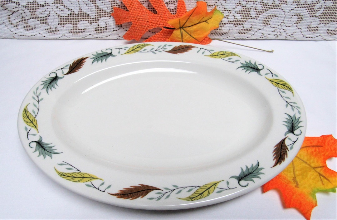 Vintage GRINDLEY HOTELWARE PLATTER Fall Autumn Leaves Duraline ...