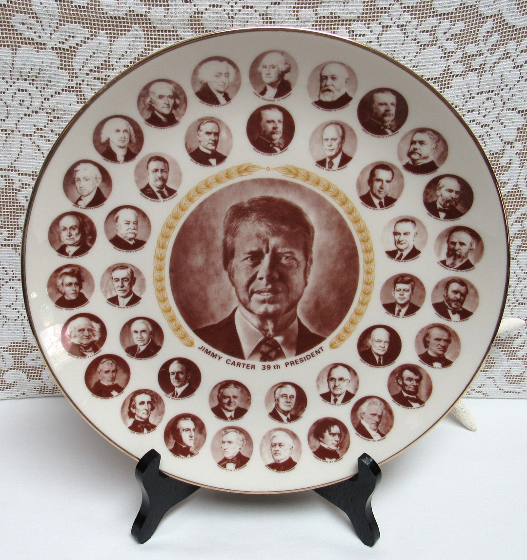Vintage PRESIDENT JIMMY CARTER Souvenir Plate 39th President Portraits ...