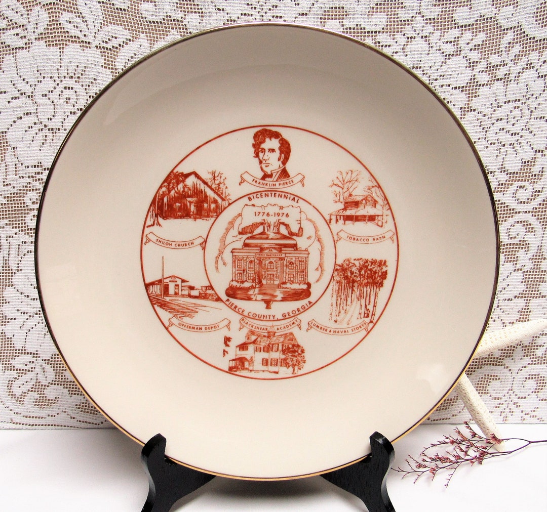 Vintage PIERCE COUNTY GEORGIA Commemorative Plate Bicentennial 1776 ...