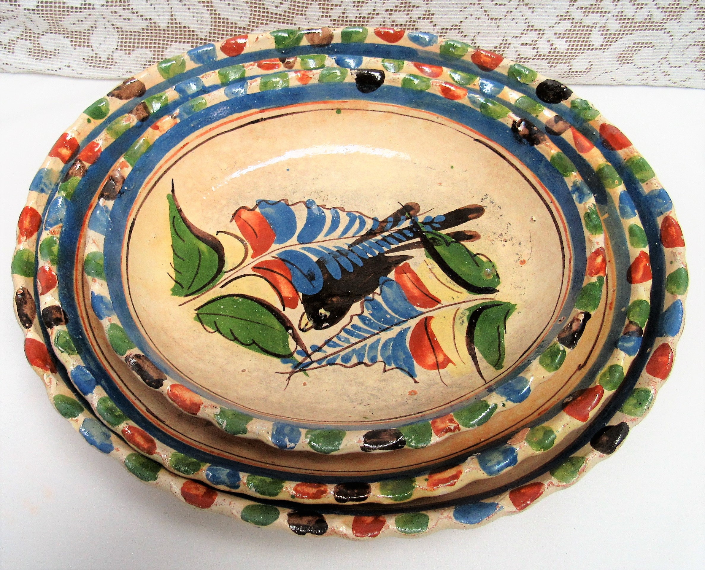 Vintage Mexican Pottery Redware Red Clay Nesting Oval Bowls Set of 3 ...