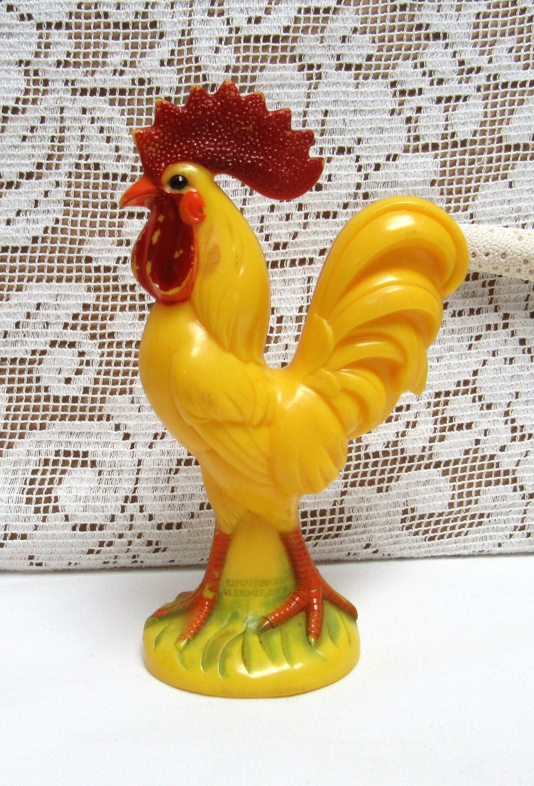 Vintage KNICKERBOCKER Hard Plastic ROOSTER Child's Toy Rattle Hen ...