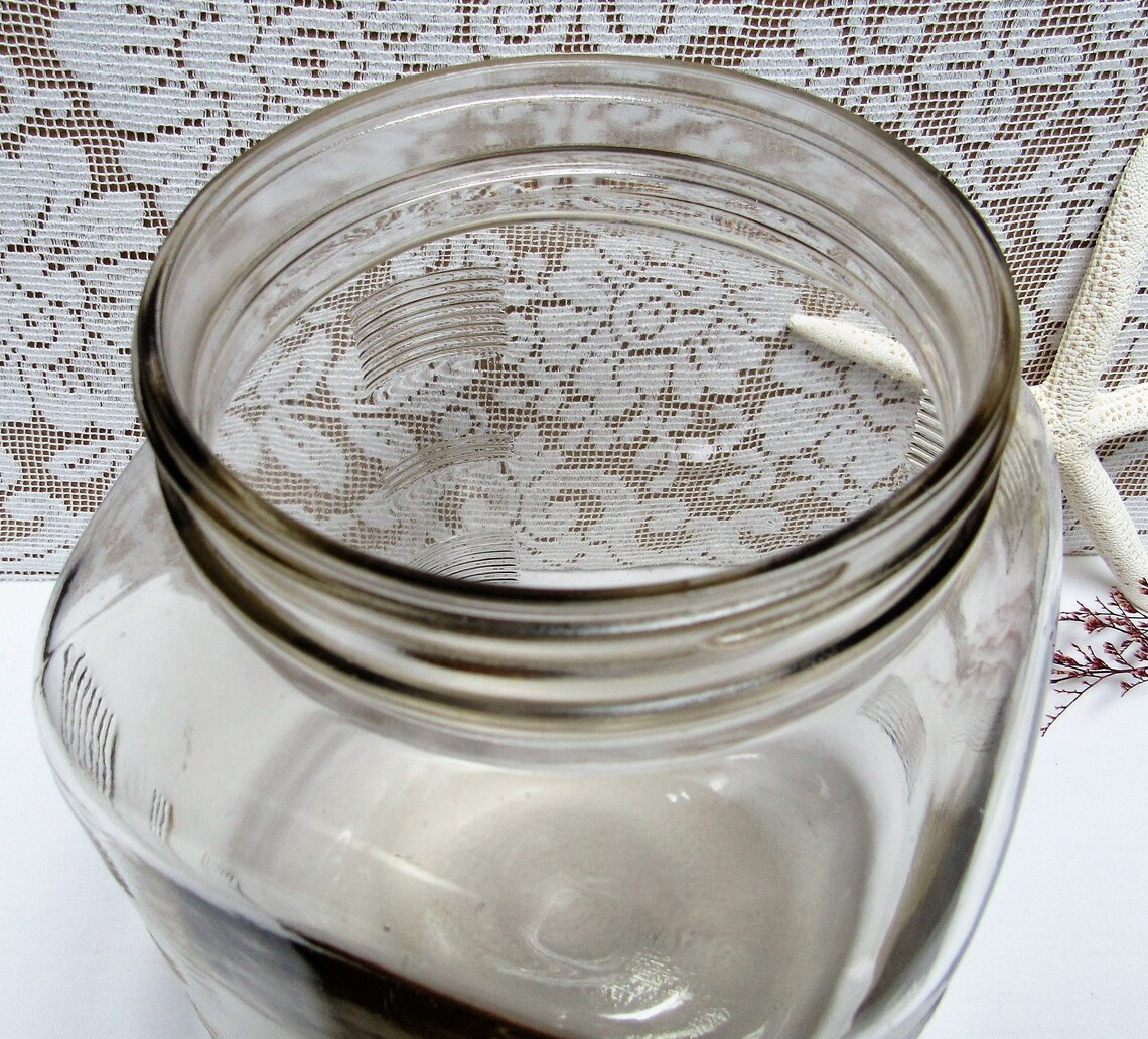 Vintage Clear Glass HOOSIER JAR Canister Estate Find 1 Gallon Size ...