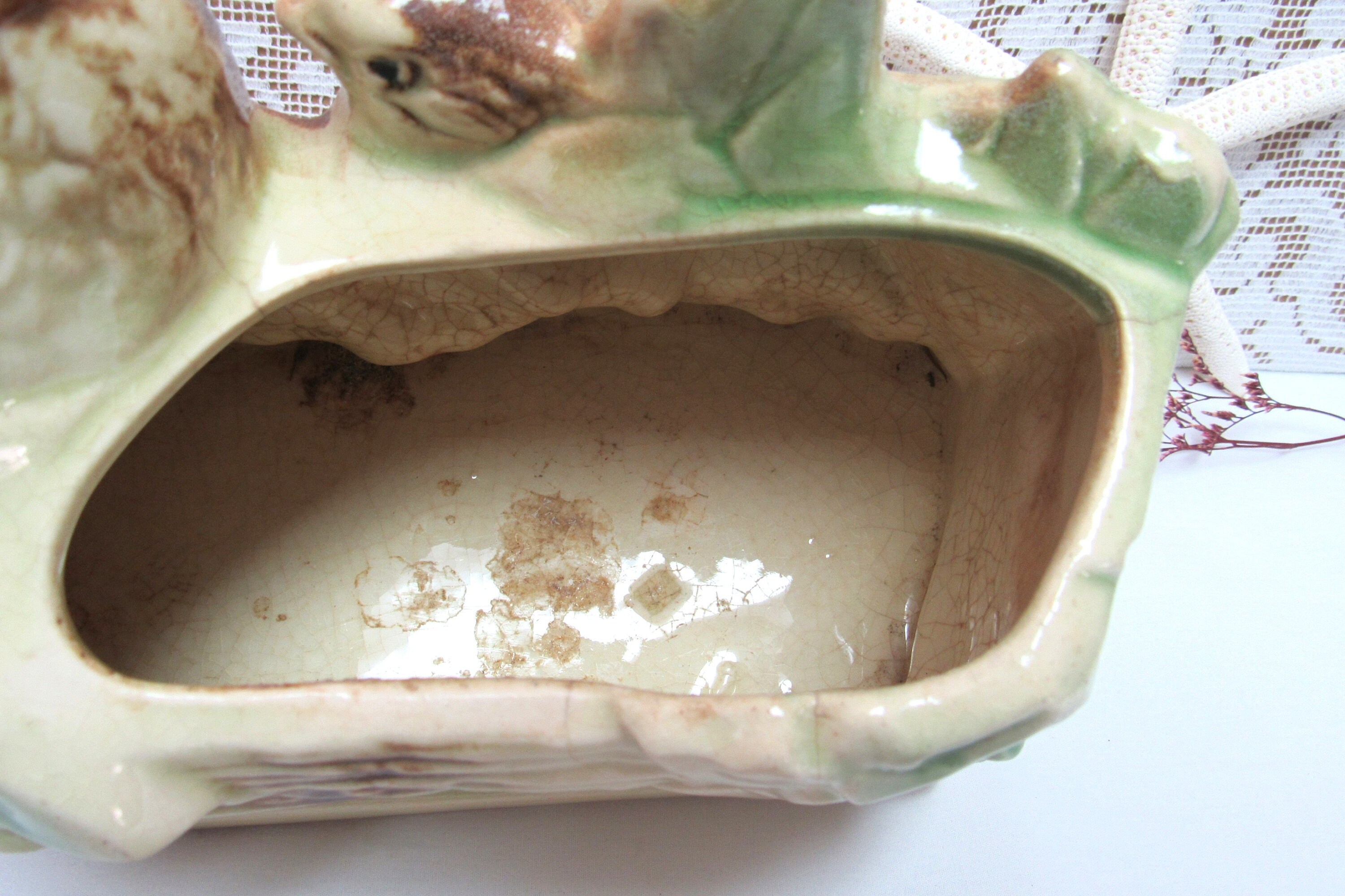 Vintage MCCOY POTTERY Quail Pheasant Triple Bird Planter Flowerpot Made ...