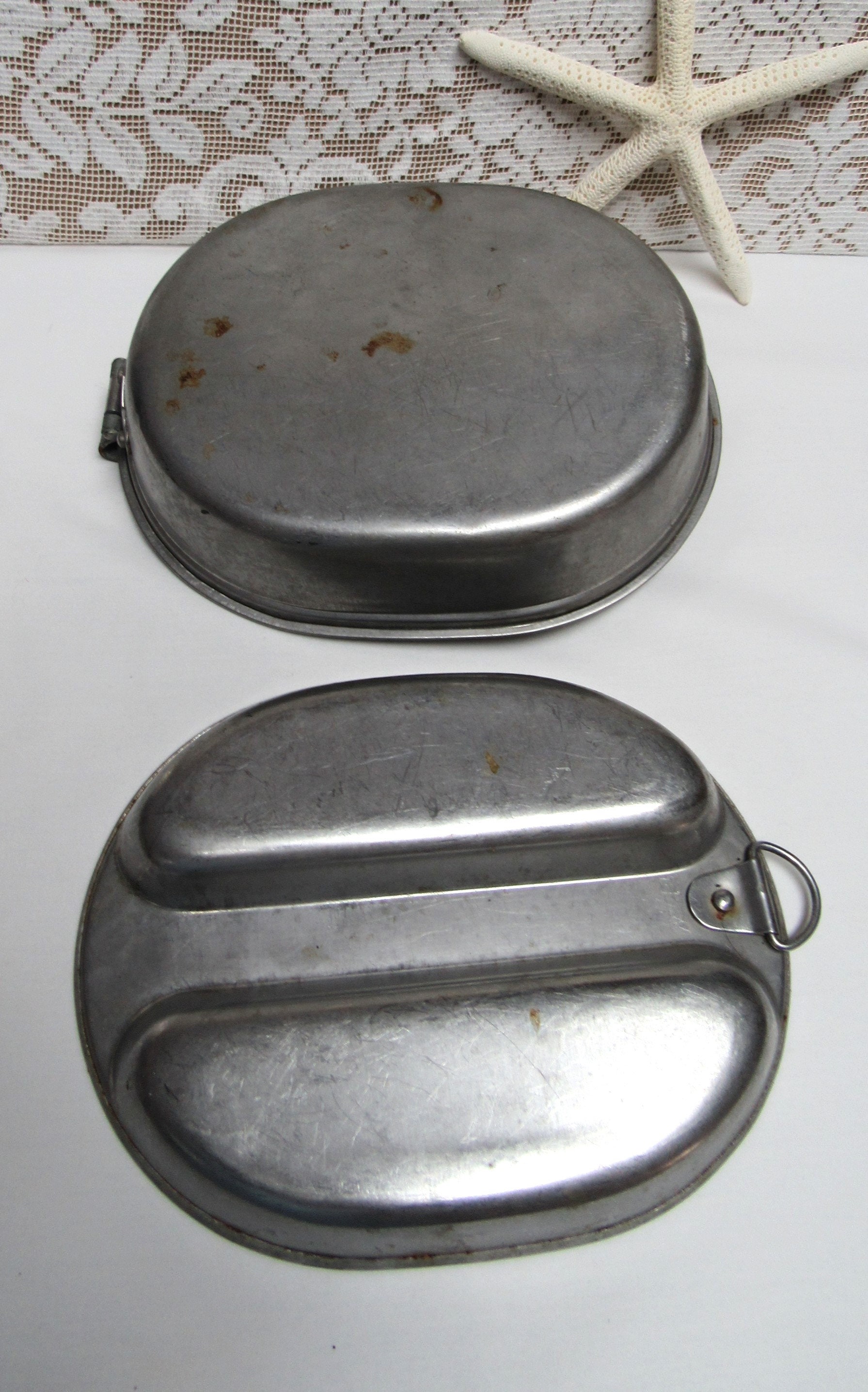 Vintage WORLD WAR II Army Aluminum Mess Kit Food Dish Pan C. 1944 Leyse ...