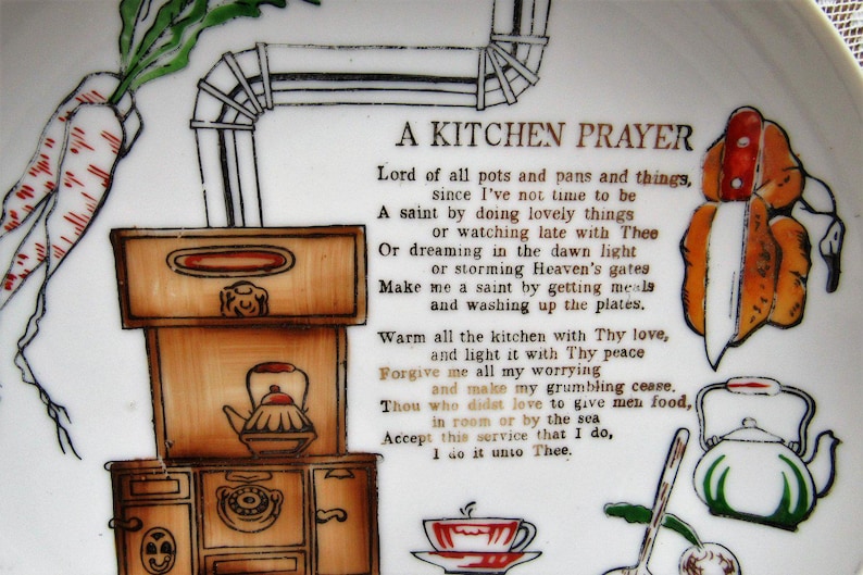 Vintage ENESCO A Kitchen Prayer Ceramic PLATE Made in Japan 1960s Mid ...