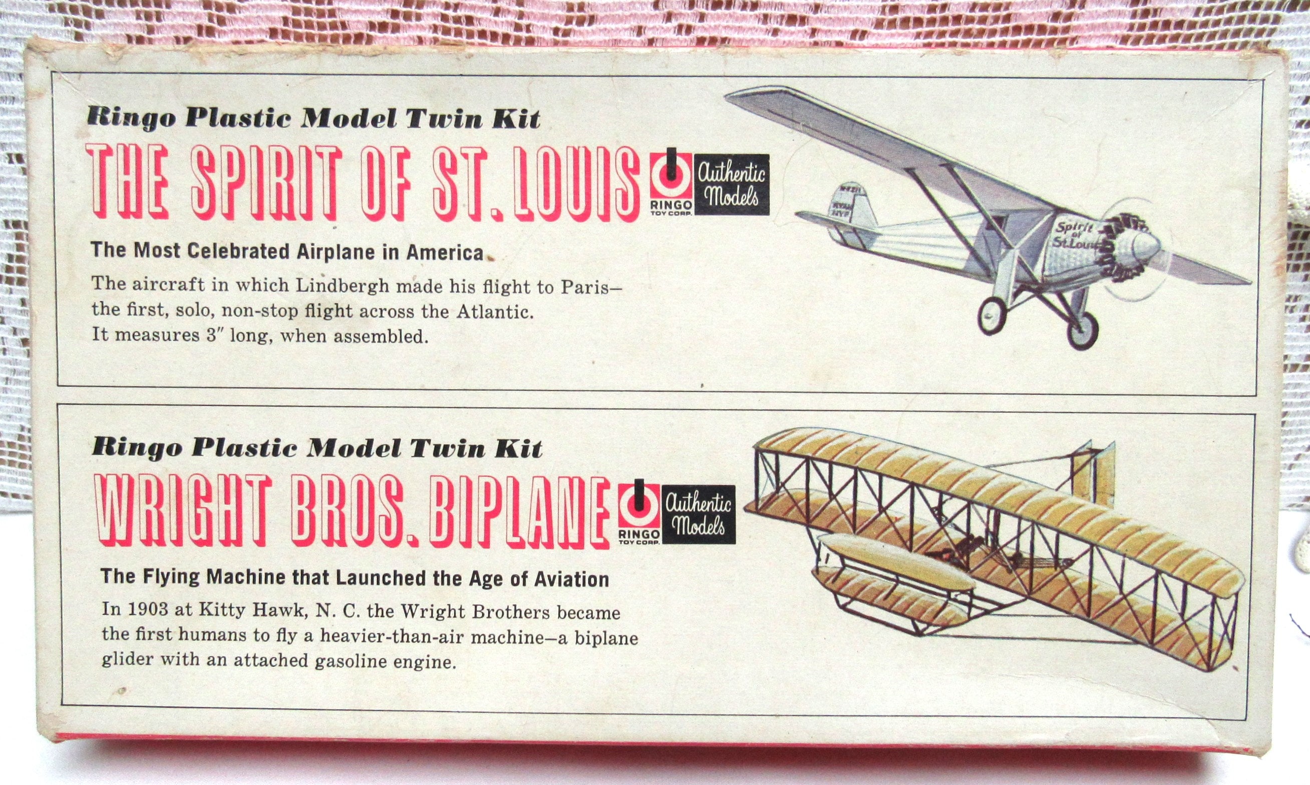 Vintage RINGO TOY Plastic Model Twin Kit Spirit of St. Louis and Wright ...