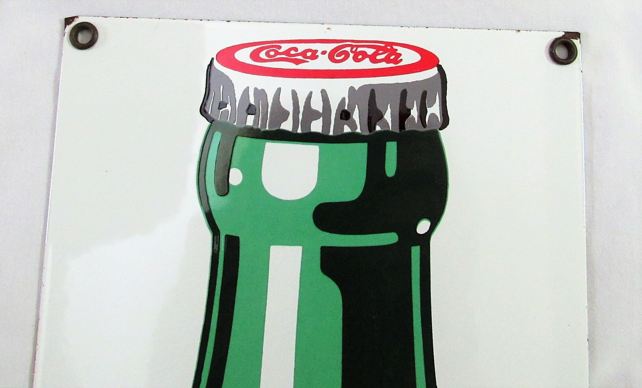 Vintage 1989 COCA COLA COKE Enamel Reproduction Sign Ande Rooney Metal ...