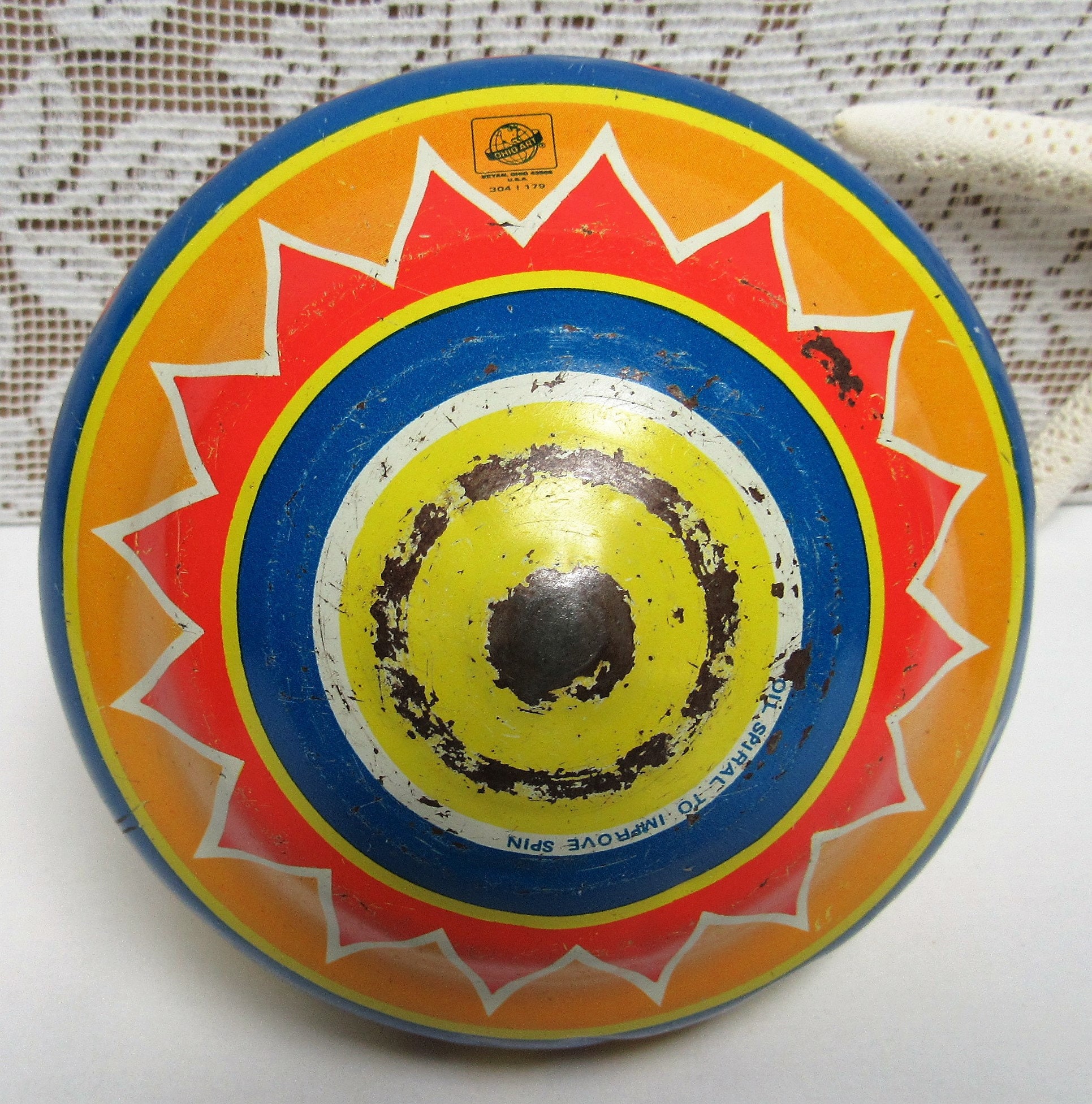 Vintage OHIO ART Spinning Tin Toy Vintage Circus Train Animals Works ...