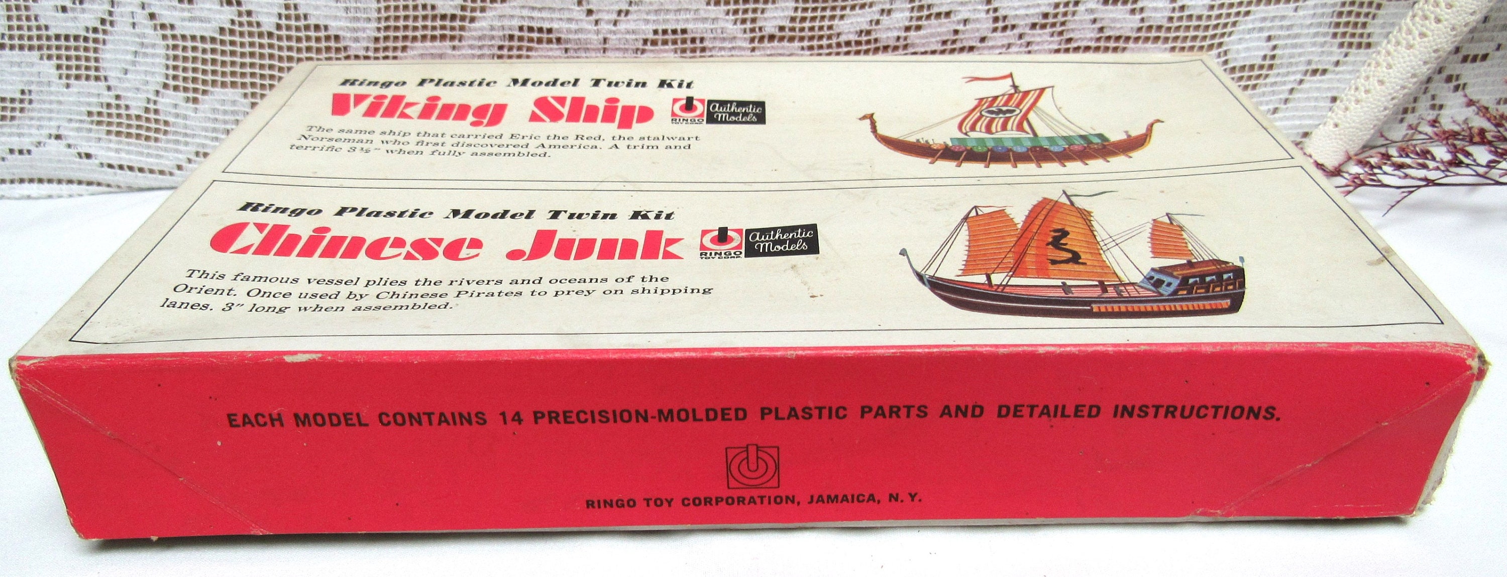 Vintage RINGO TOY Plastic Model Twin Kit Viking Ship and Chinese Junk ...