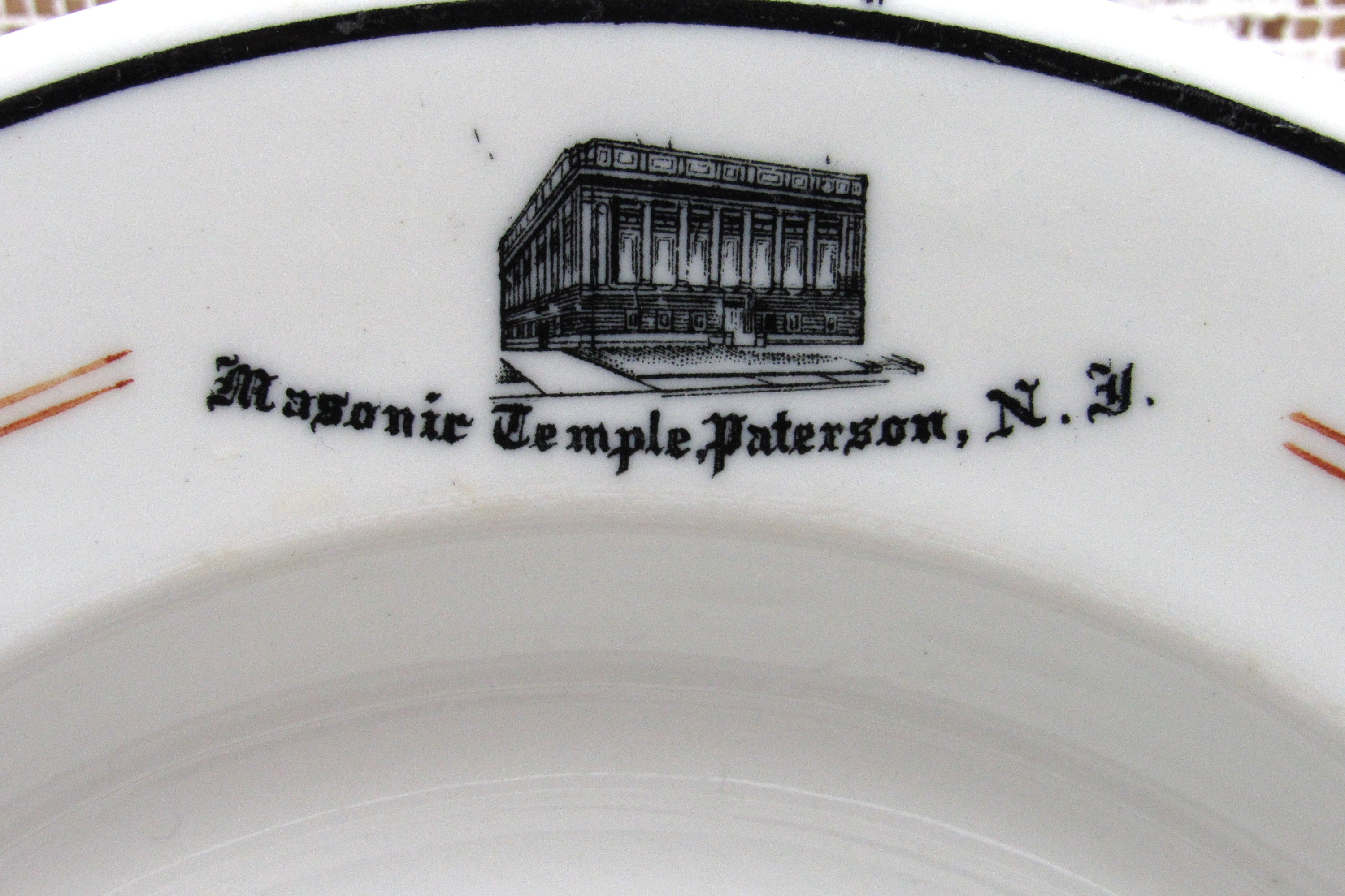 Vintage Advertising MASONIC TEMPLE Paterson, New Jersey Soup Bowl Set ...