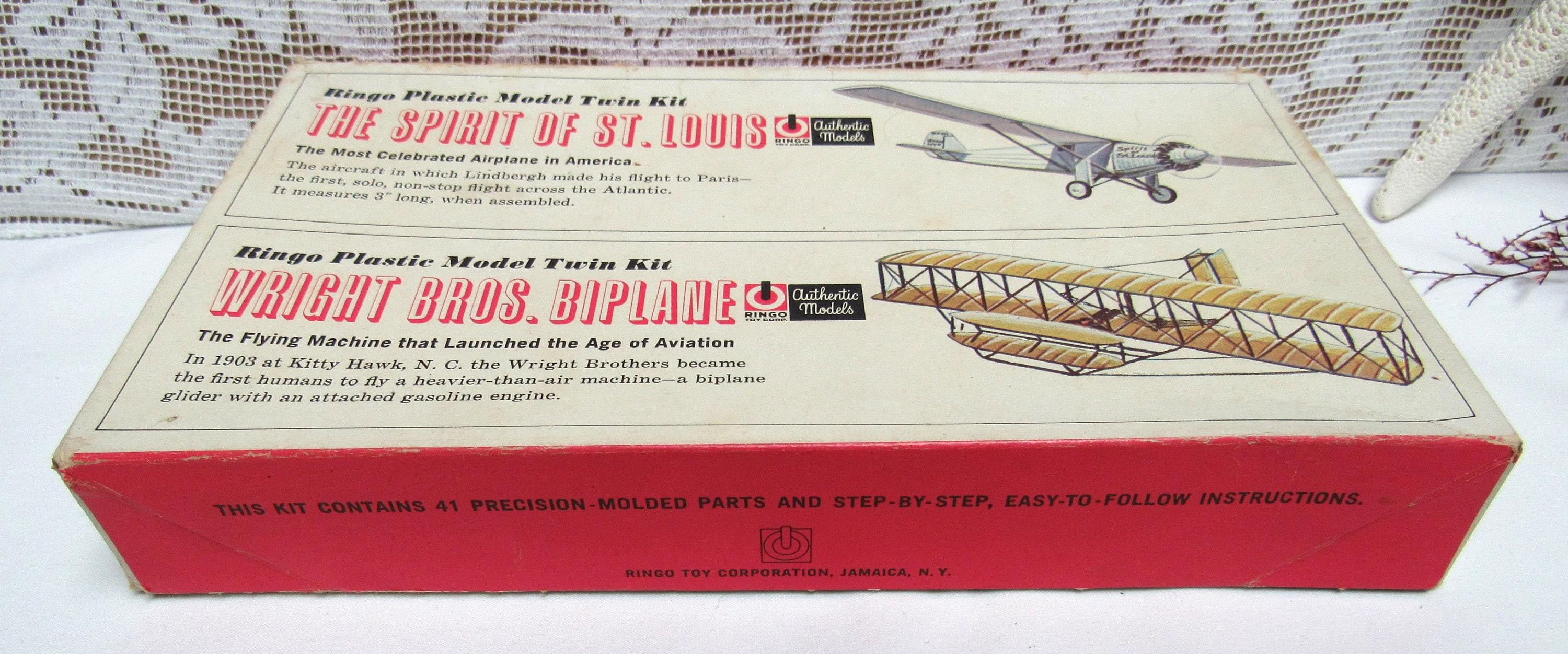 Vintage RINGO TOY Plastic Model Twin Kit Spirit of St. Louis and Wright ...