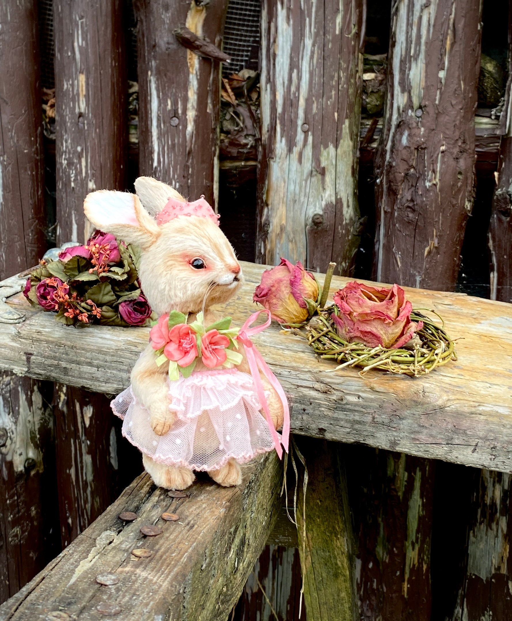 PRINCESS RABBIT Hare Plush Rabbit Handmade Interior Toy Made of Oak ...
