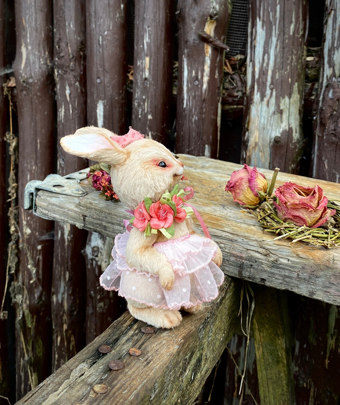 PRINCESS RABBIT Hare Plush Rabbit Handmade Interior Toy Made of Oak ...