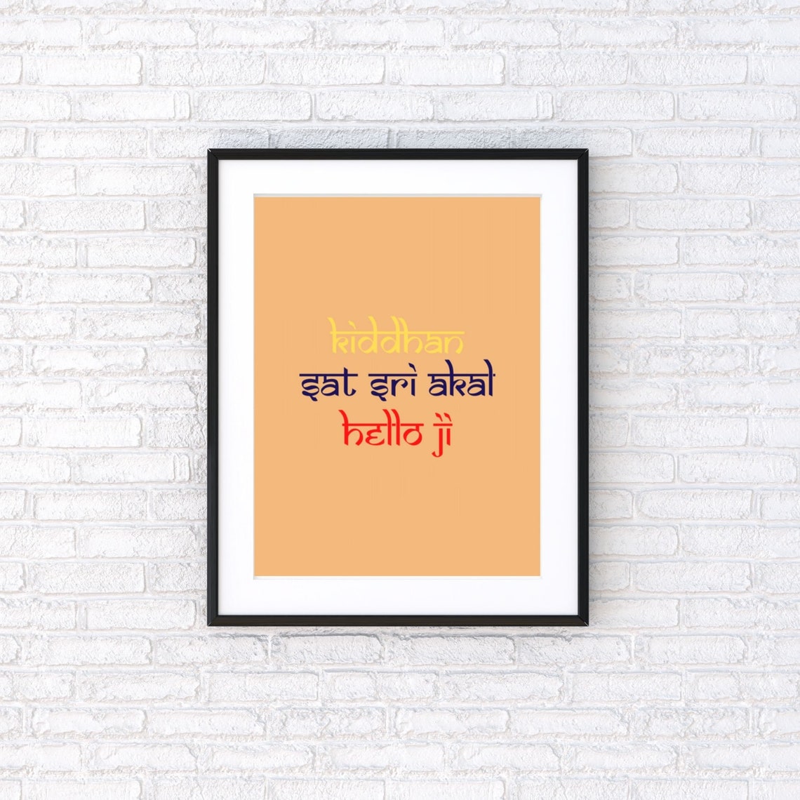 Punjabi Kiddhan L Sat Sri Akal L Hello Ji Punjabi Art Instant Digital ...