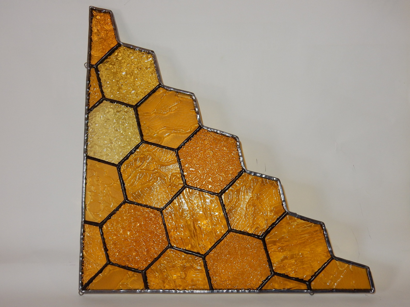 Stained Glass Honeycomb Sun Catcher – Hexagon Window Hanging, Rainbow ...