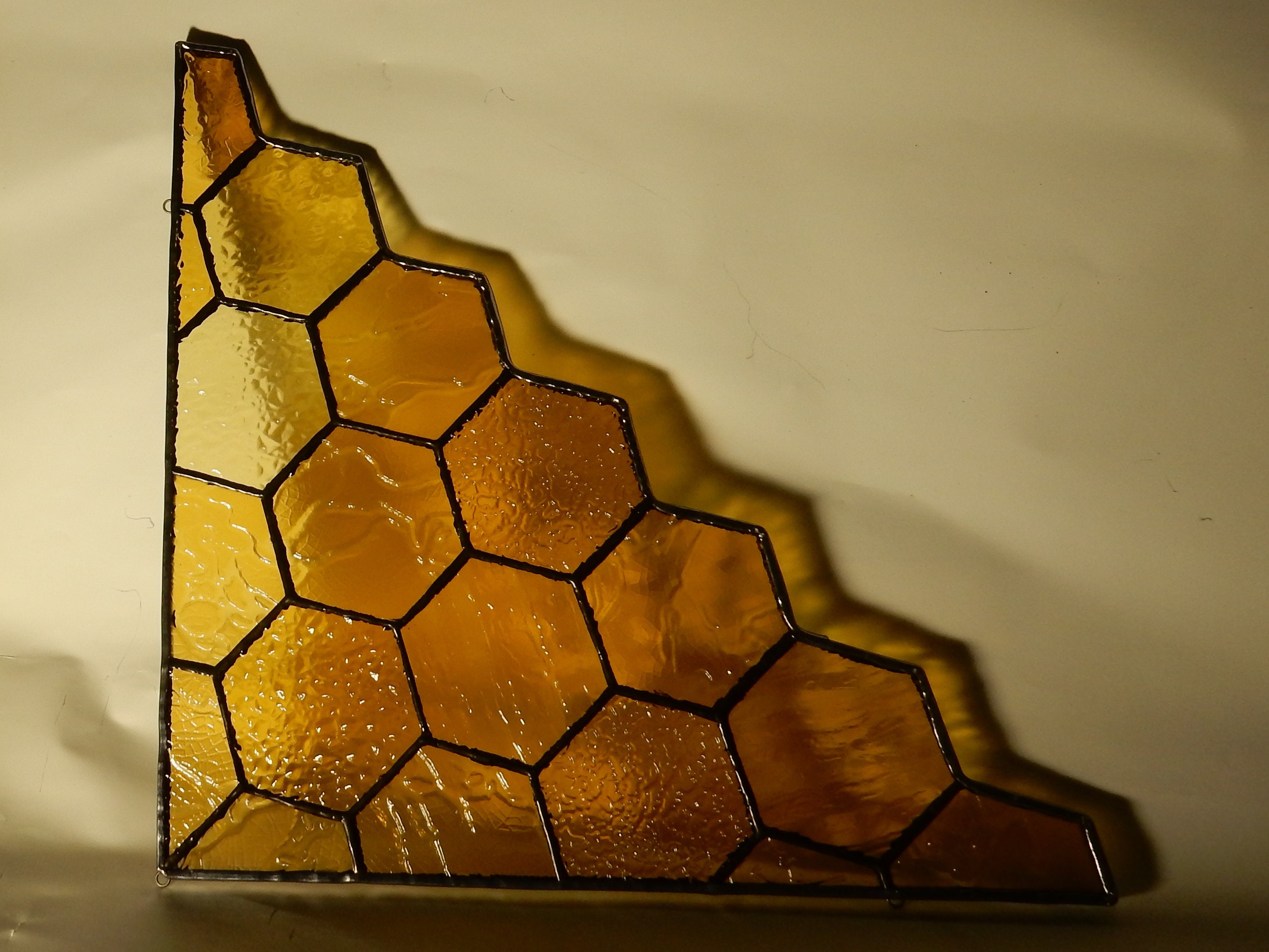 Stained Glass Honeycomb Sun Catcher – Hexagon Window Hanging, Rainbow ...
