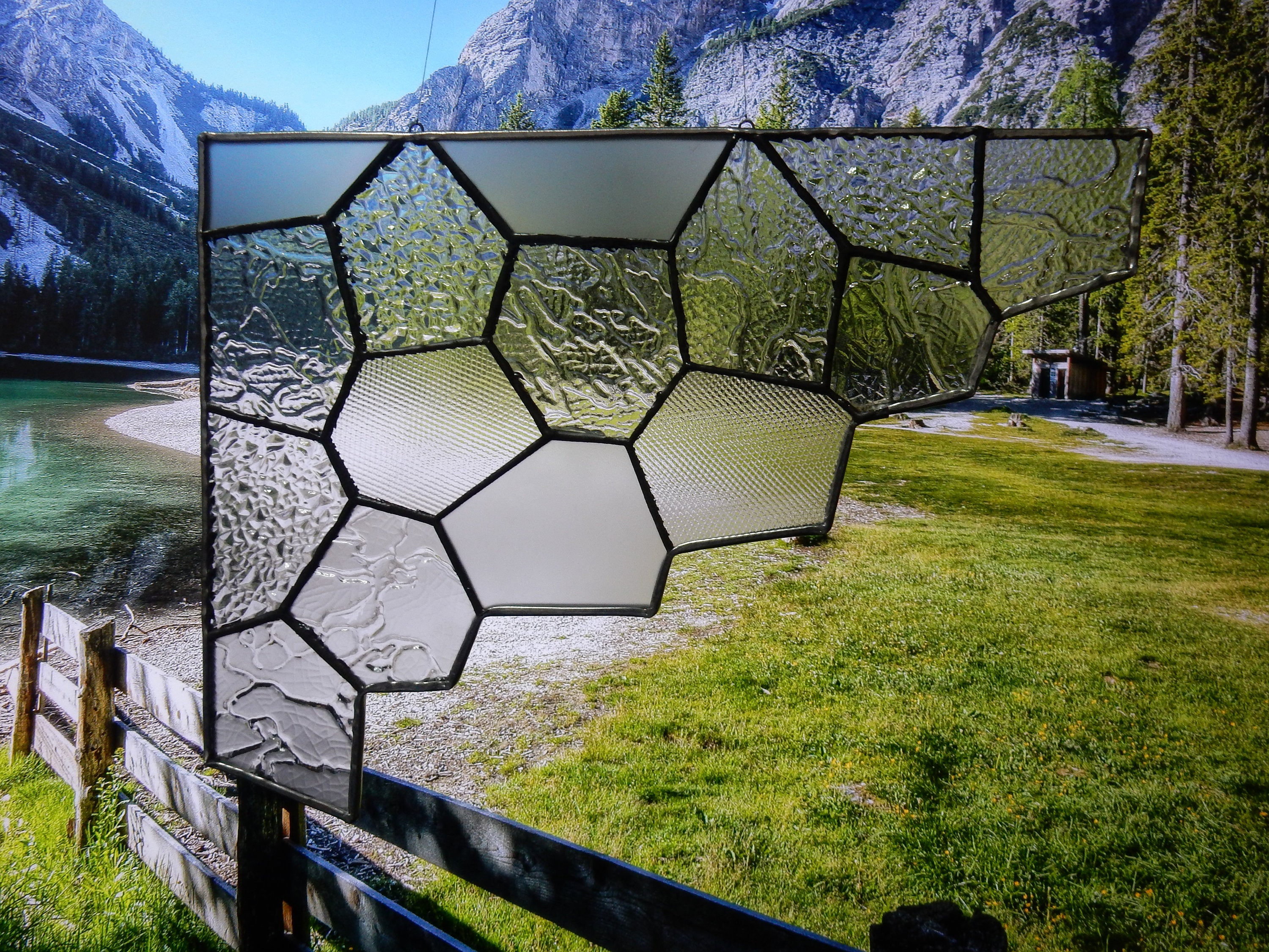 Transparent Honeycomb. Corner Glass Crystal Decor for the Doorway in ...