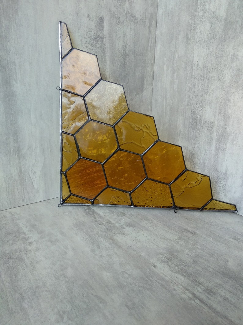 Honeycomb Glass Corner. Beehive Apiary Honey Theme, Perfect Gift ...